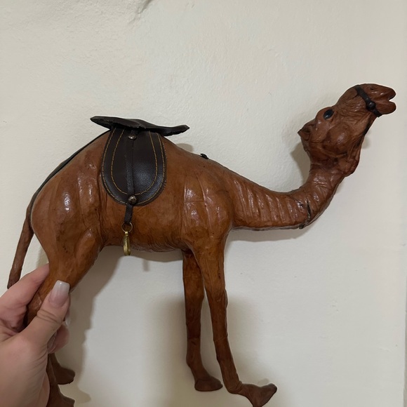 Accents | Antique Genuine Brown Leather Camel Figurine | Poshmark